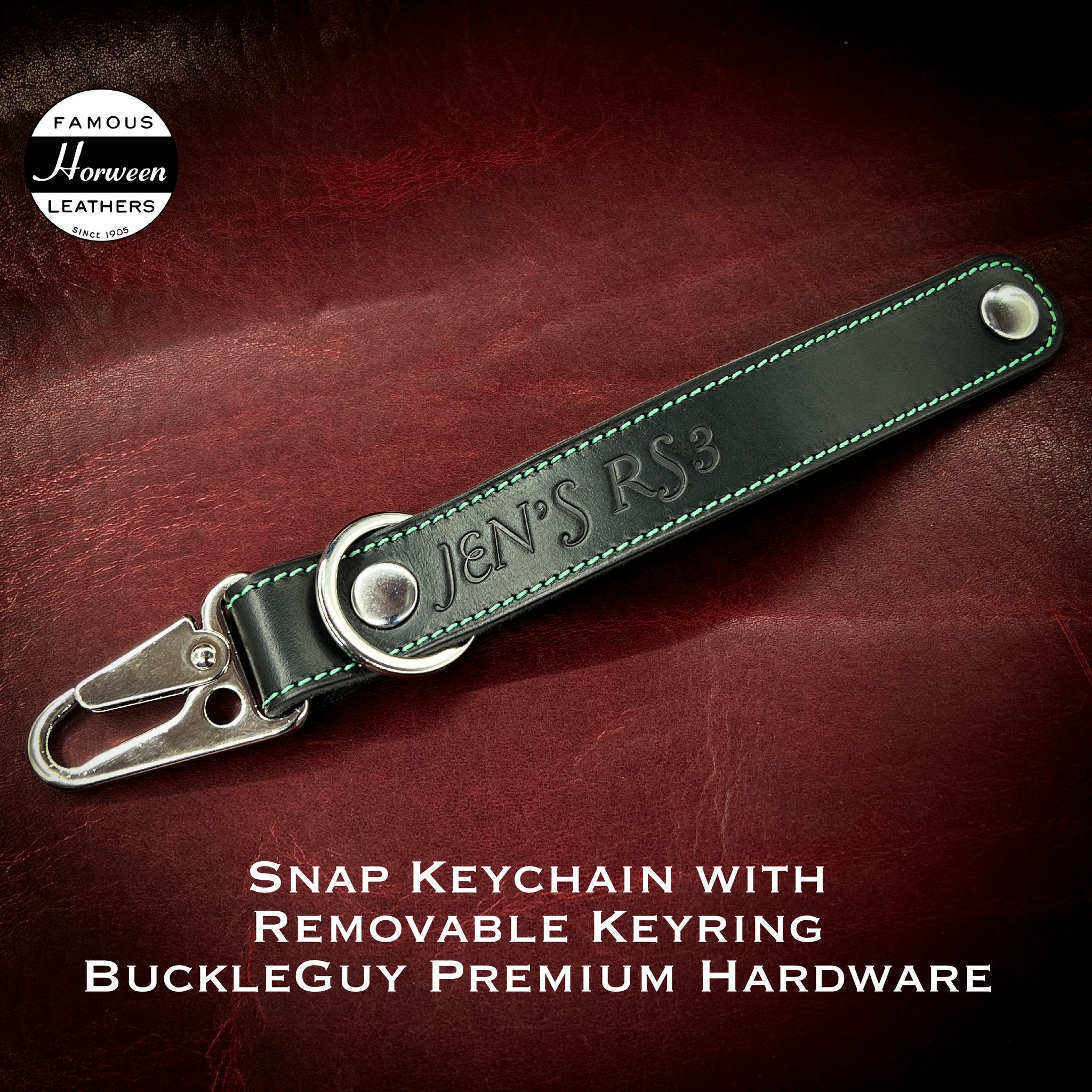 Customizable Leather Loop Keychain in Horween Leather | Made to order ...