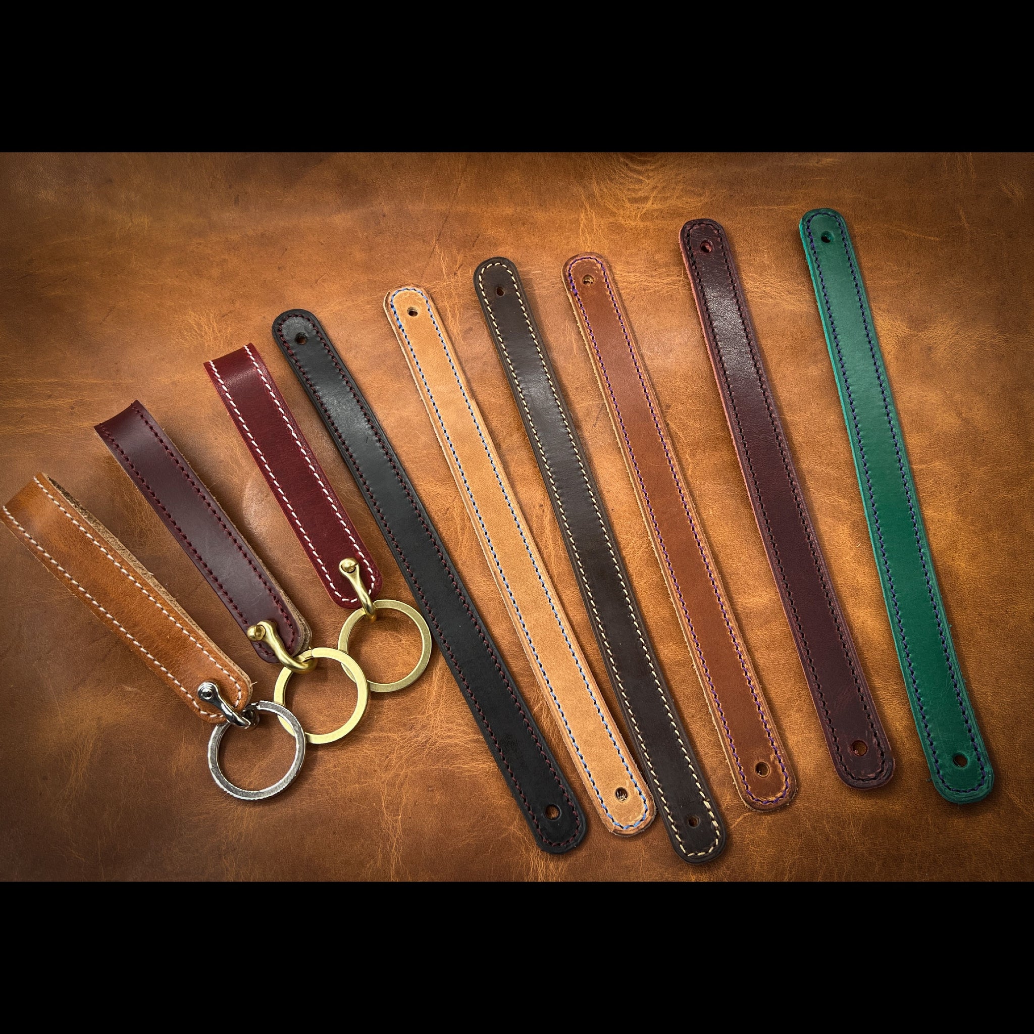 Customizable Leather Loop Keychain in Horween Leather | Made to order ...